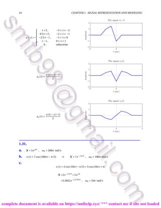 Solutions for Exercises in Signals and Systems by Oktay Alkin | PDF