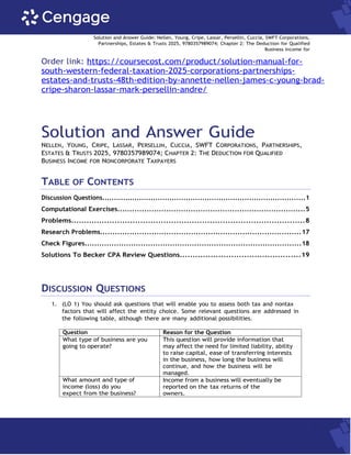 Solution Manual For South-Western Federal Taxation 2025 Corporations ...
