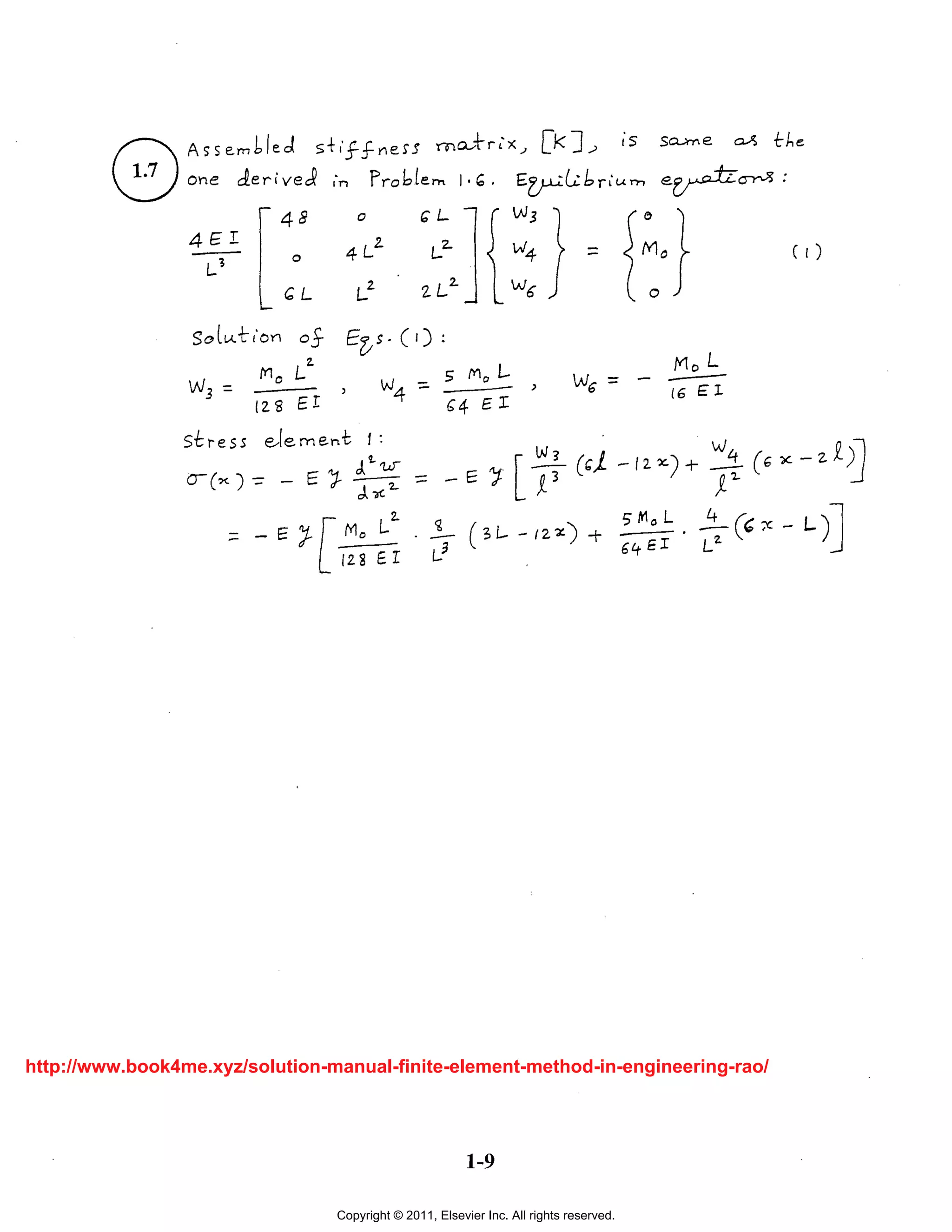 Solution Manual For The Finite Element Method In Engineering Fifth