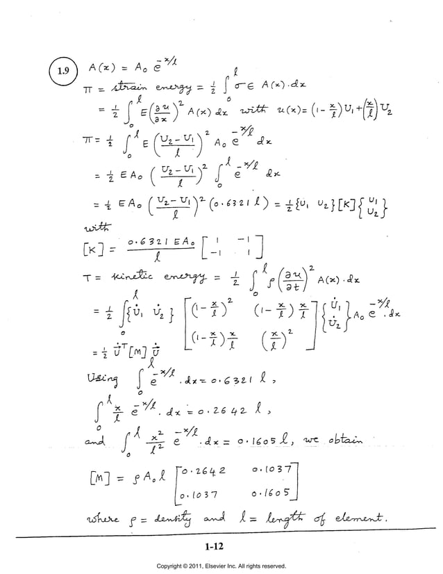 Solution manual for the finite element method in engineering, fifth ...