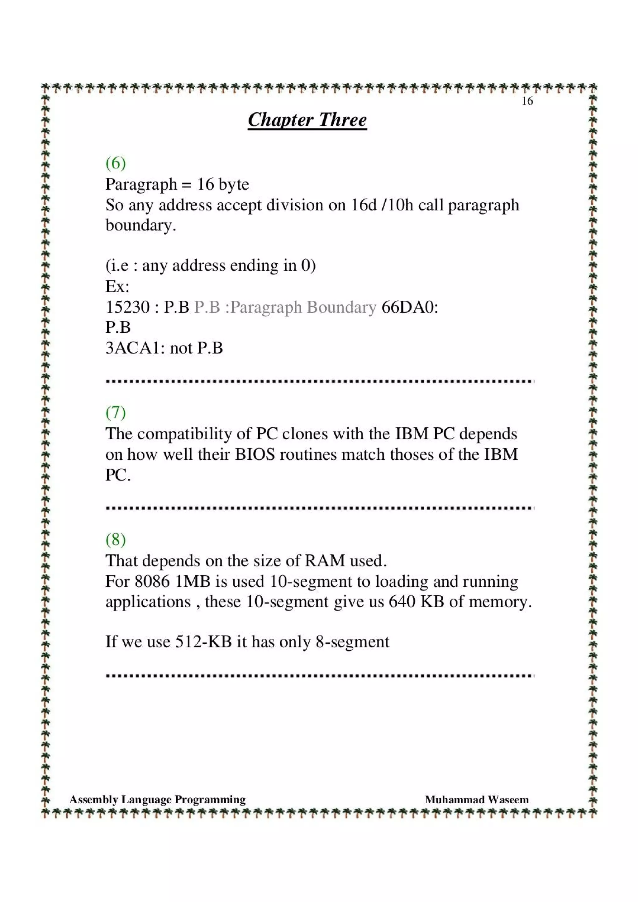 Solution manual of assembly language programming and organization of the ibm pc by Ytha Y. Yu ...