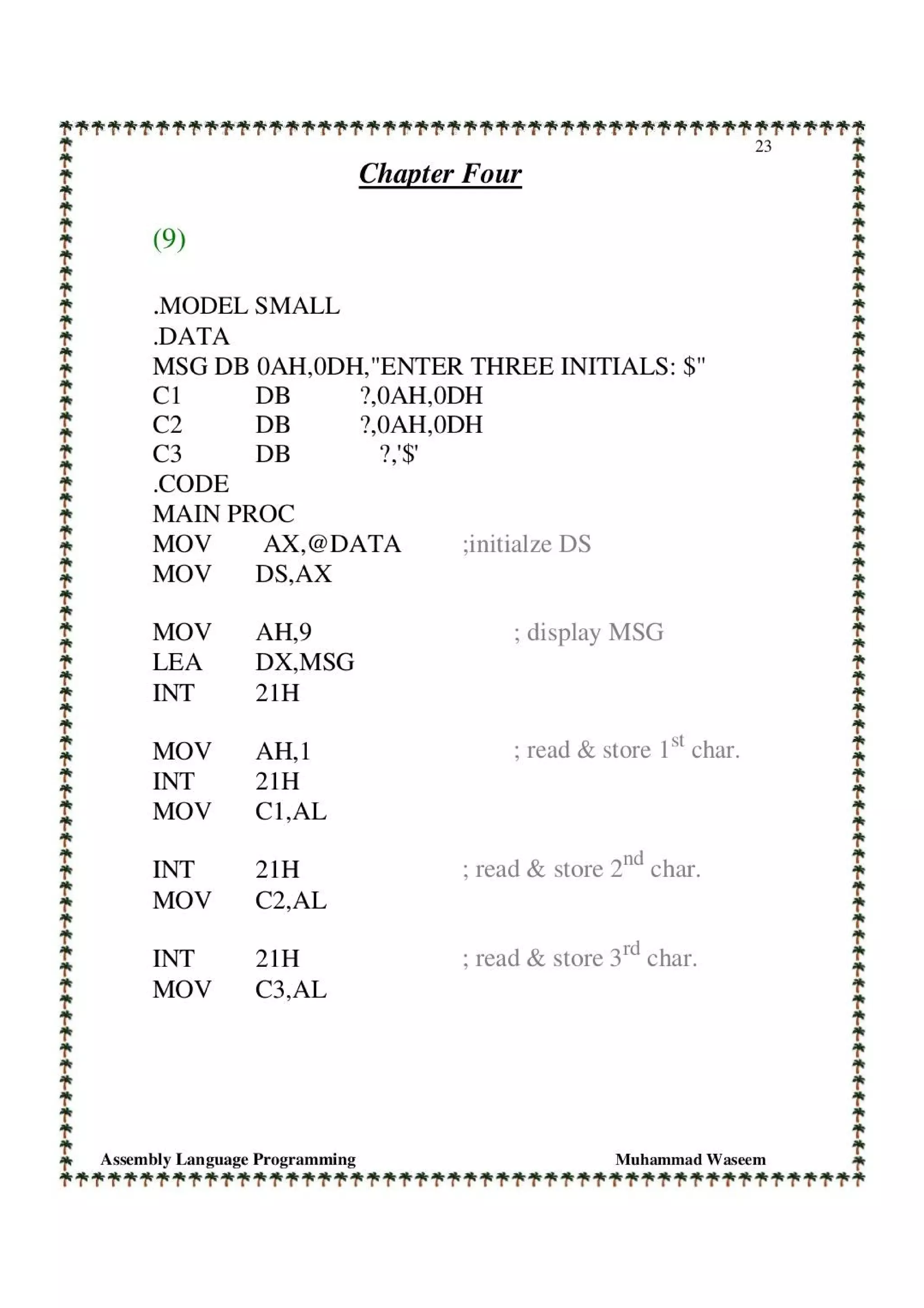 Solution manual of assembly language programming and organization of the ibm pc by Ytha Y. Yu ...