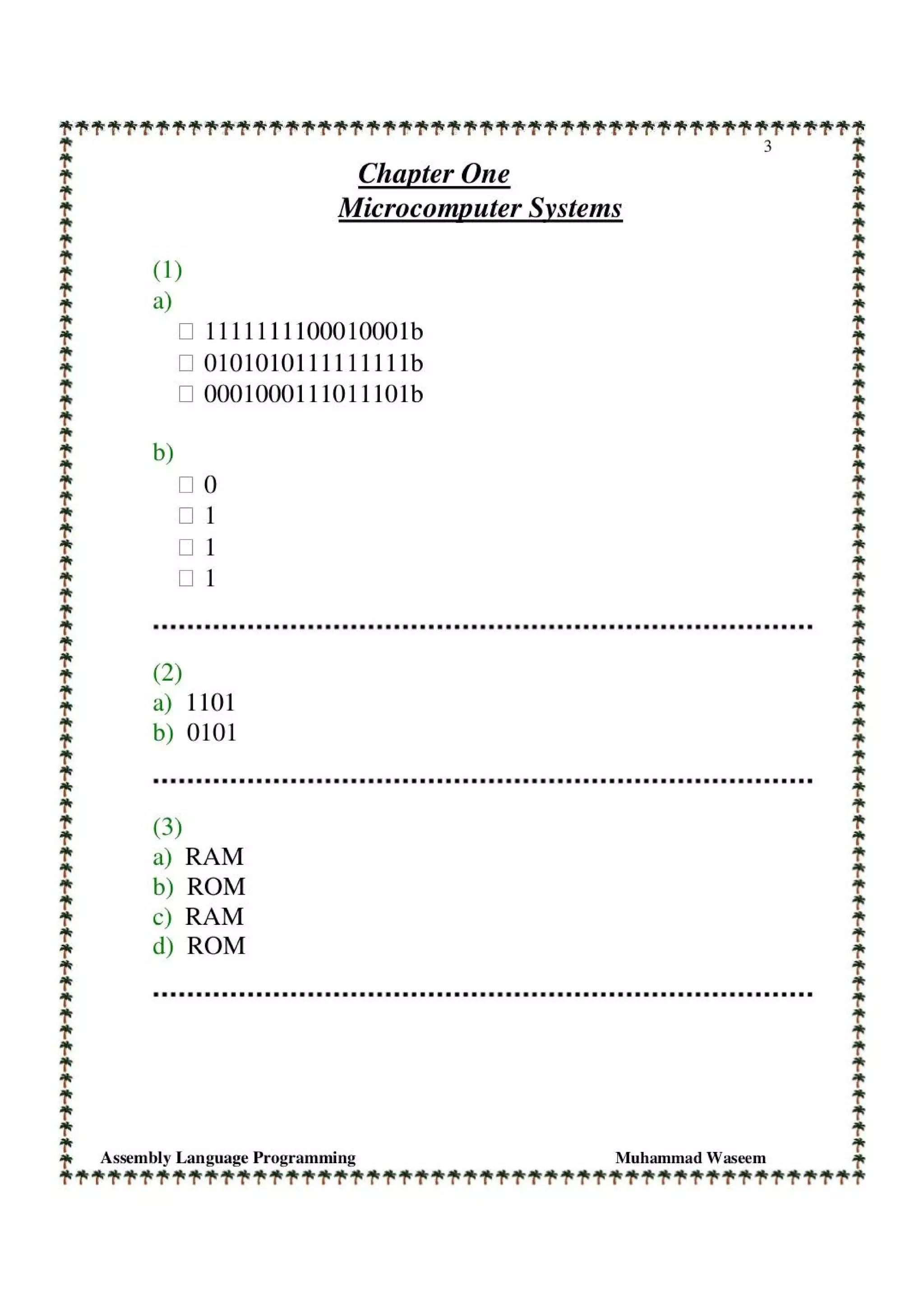 Solution Manual Of Assembly Language Programming And Organization Of The Ibm Pc By Ytha Y Yu