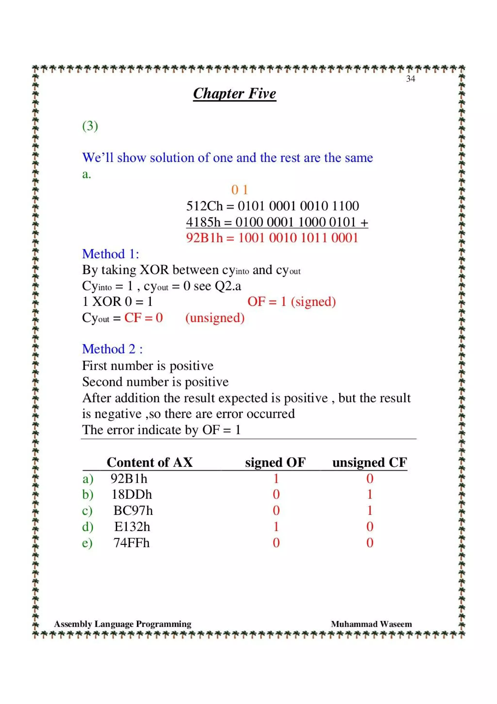 Solution manual of assembly language programming and organization of ...