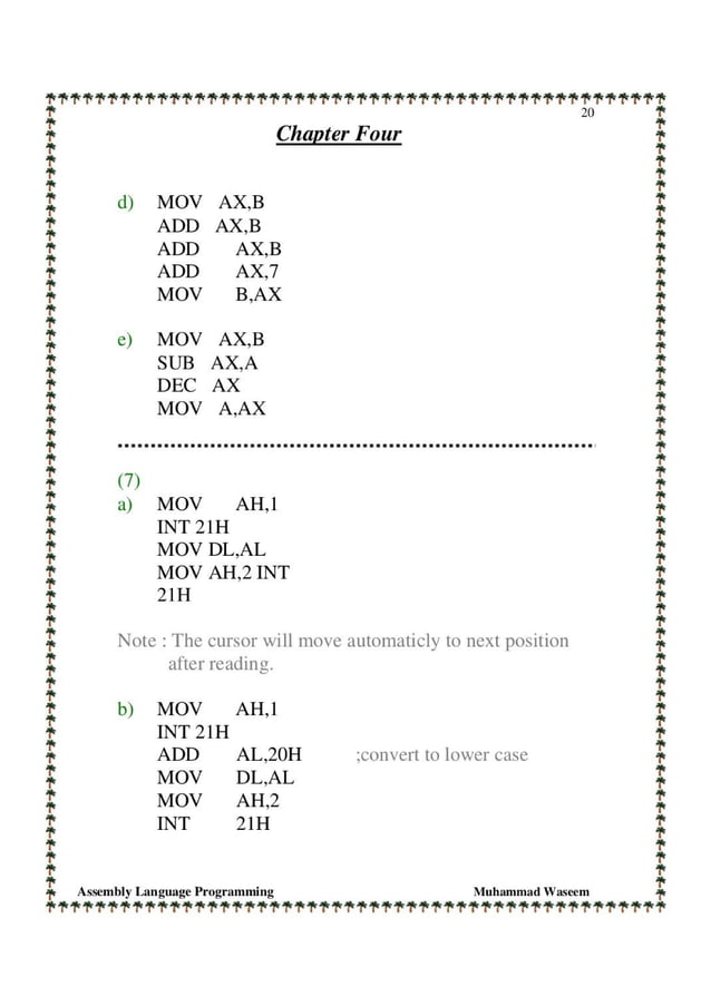 Solution manual of assembly language programming and organization of ...
