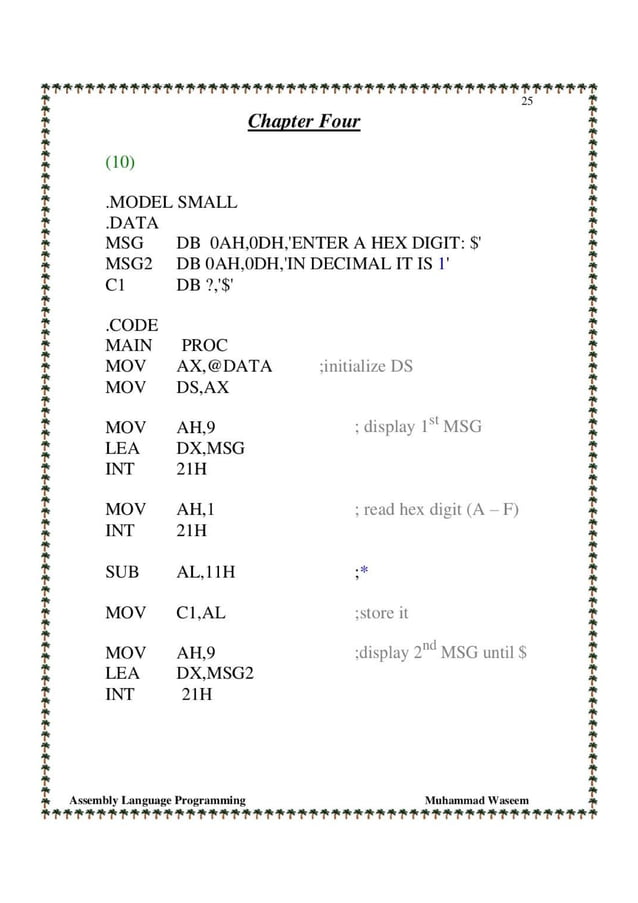 Solution Manual Of Assembly Language Programming And Organization Of The Ibm Pc By Ytha Y Yu