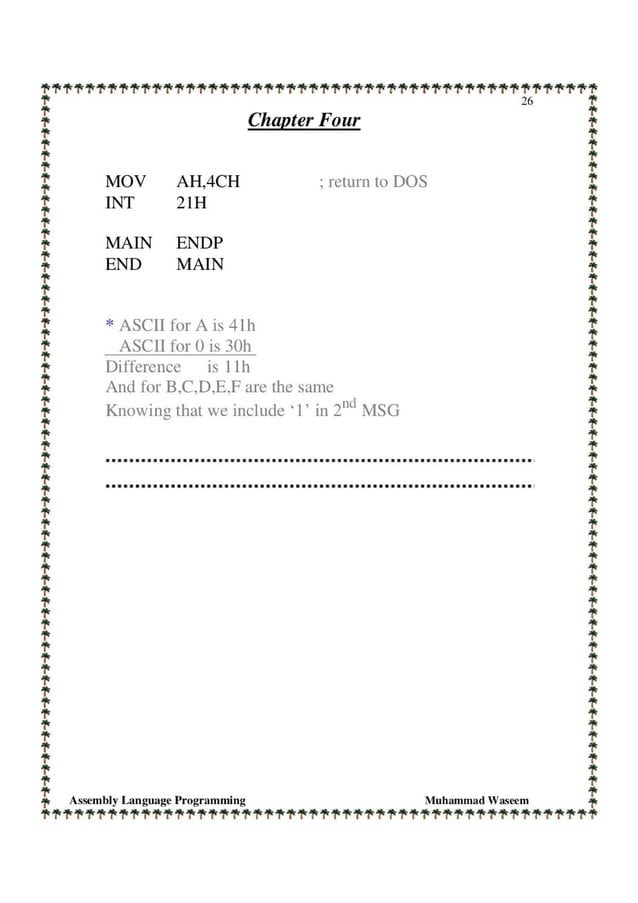 Solution Manual Of Assembly Language Programming And Organization Of The Ibm Pc By Ytha Y Yu 