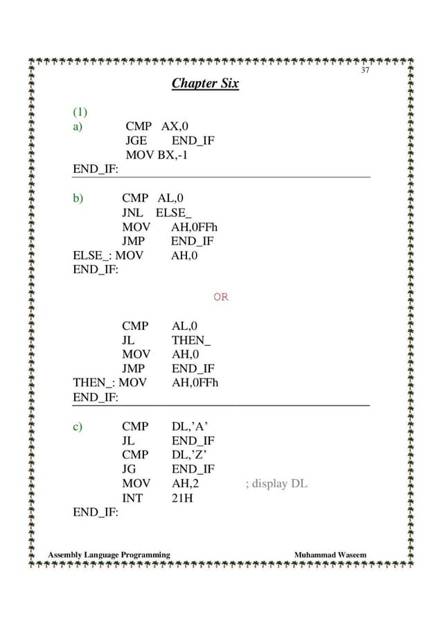 Solution Manual Of Assembly Language Programming And Organization Of The Ibm Pc By Ytha Y Yu