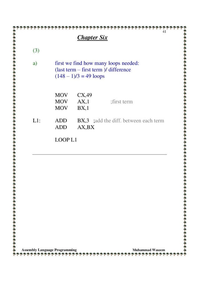 Solution manual of assembly language programming and organization of the ibm pc by Ytha Y. Yu ...