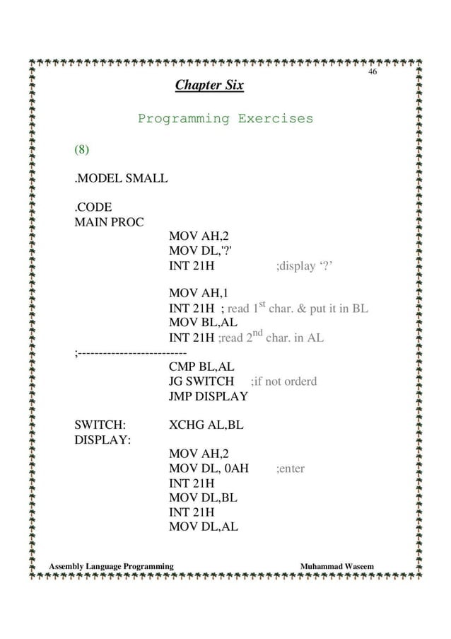 Solution Manual Of Assembly Language Programming And Organization Of The Ibm Pc By Ytha Y Yu