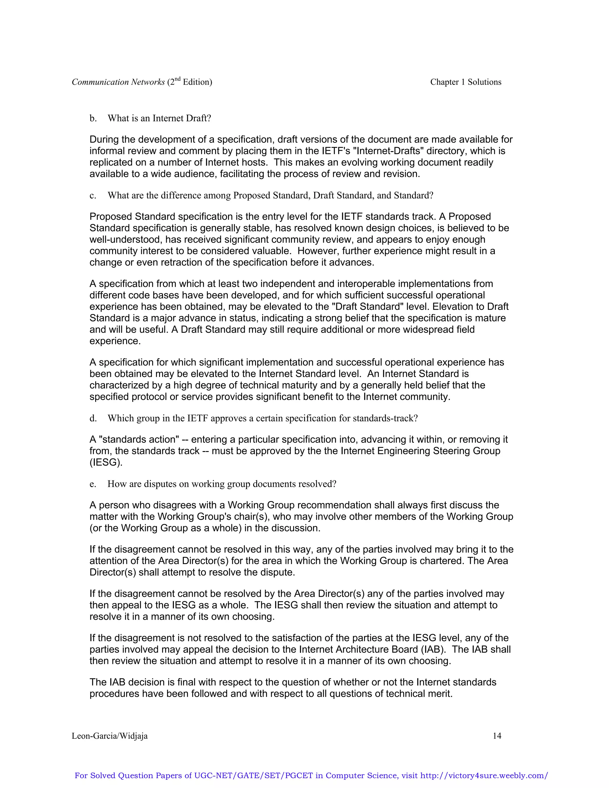 SOLUTION MANUAL OF COMMUNICATION NETWORKS BY ALBERTO LEON GARCIA ...