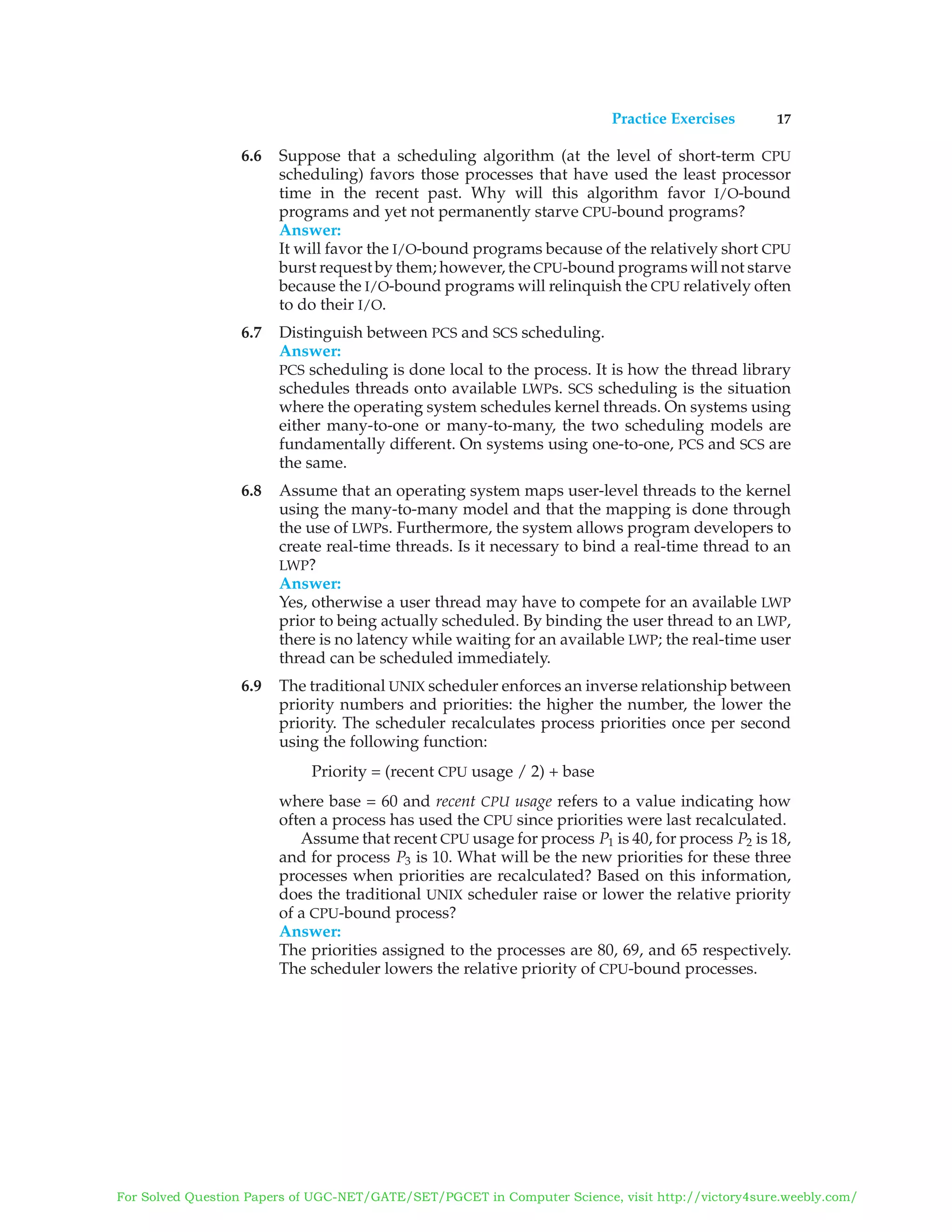 SOLUTION MANUAL OF OPERATING SYSTEM CONCEPTS BY ABRAHAM SILBERSCHATZ, PETER BAER GALVIN & GREG ...