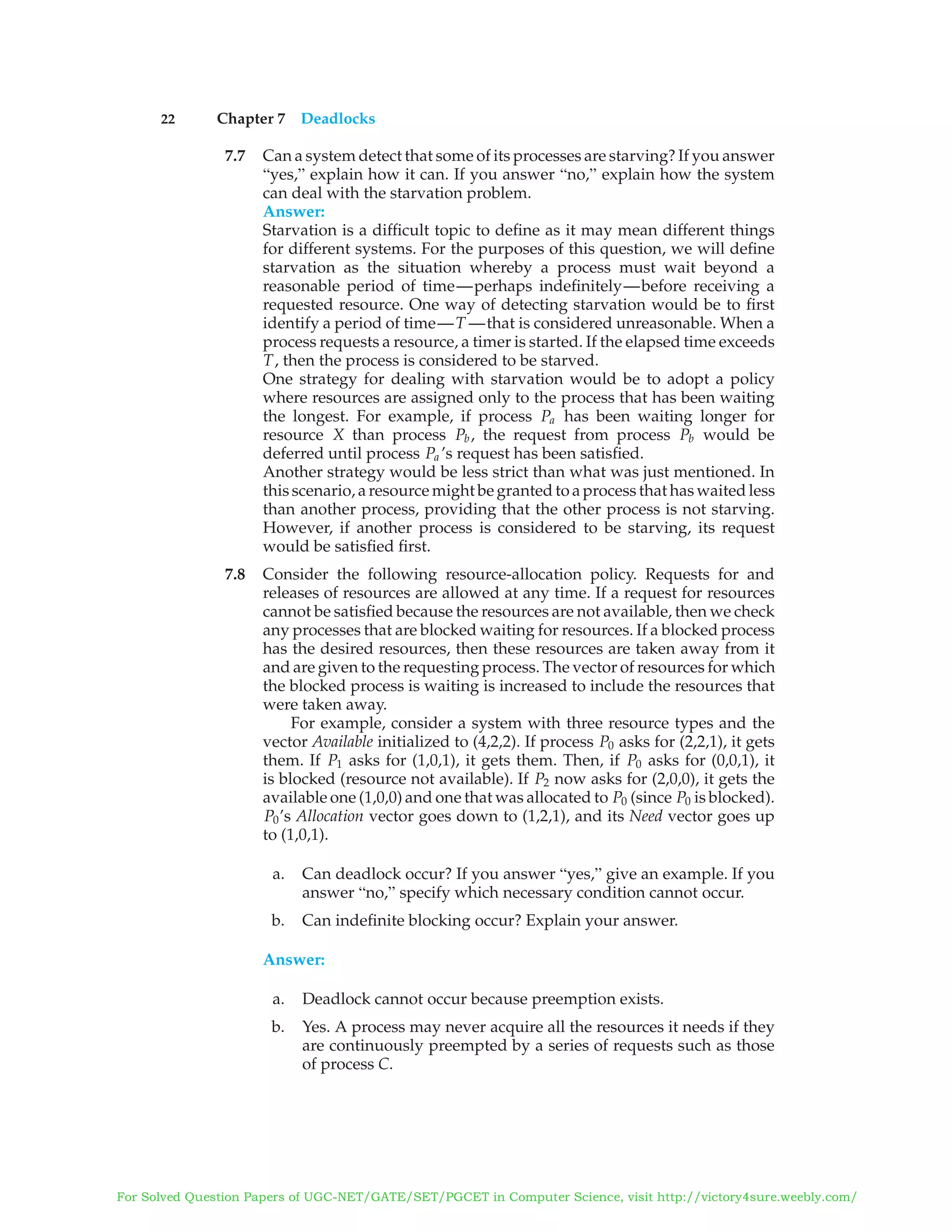SOLUTION MANUAL OF OPERATING SYSTEM CONCEPTS BY ABRAHAM SILBERSCHATZ, PETER BAER GALVIN & GREG ...