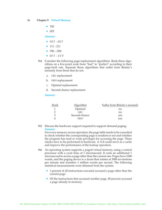 SOLUTION MANUAL OF OPERATING SYSTEM CONCEPTS BY ABRAHAM SILBERSCHATZ ...