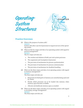 SOLUTION MANUAL OF OPERATING SYSTEM CONCEPTS BY ABRAHAM SILBERSCHATZ ...
