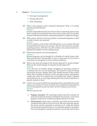 SOLUTION MANUAL OF OPERATING SYSTEM CONCEPTS BY ABRAHAM SILBERSCHATZ, PETER BAER GALVIN & GREG ...