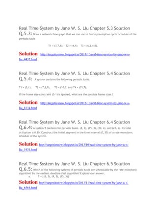 Solution manual real time system bt jane w s liu solution manual | PDF