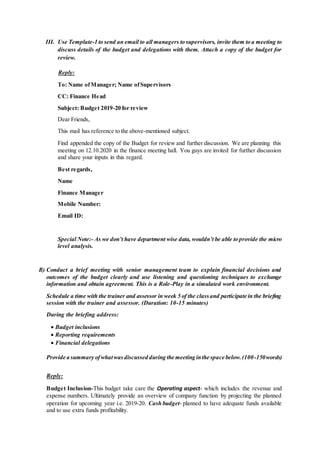 Budget Preparation | DOCX