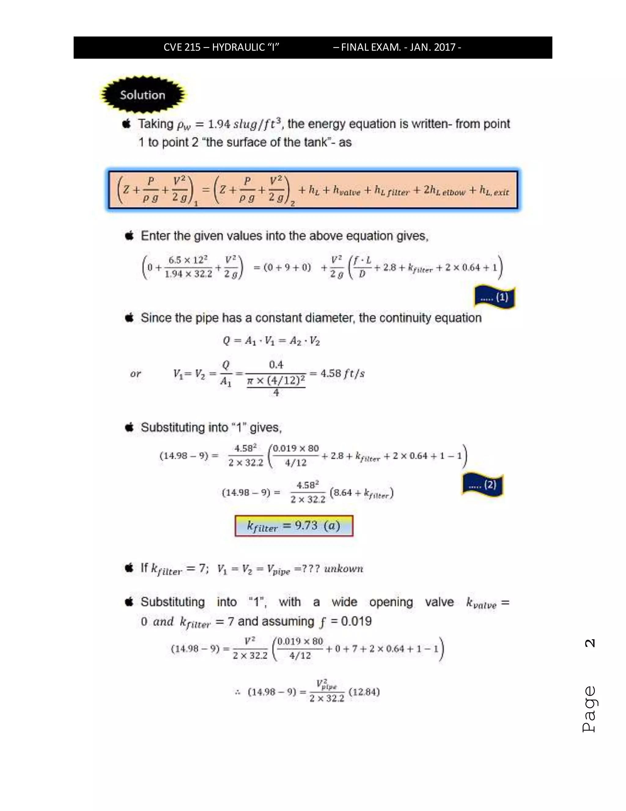 Problem solving in fluid mechanics | DOCX