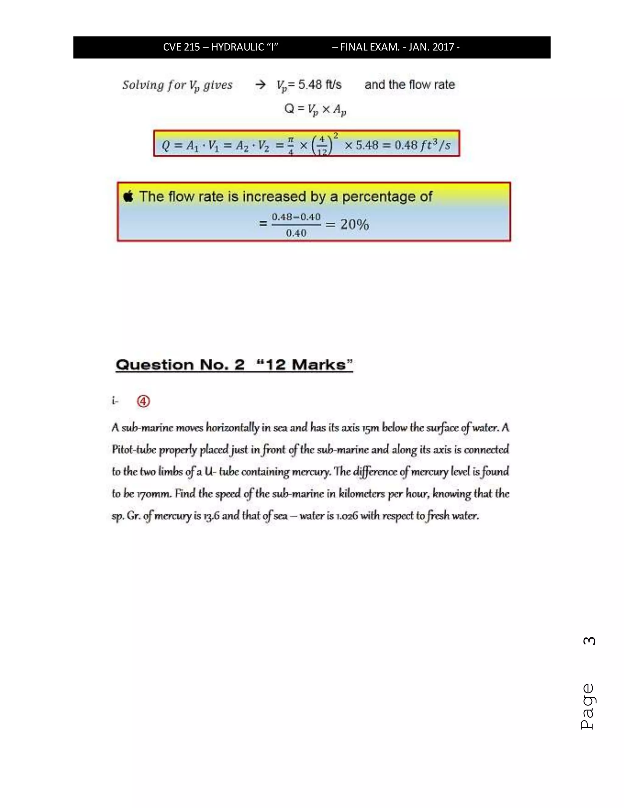 Problem solving in fluid mechanics | DOCX
