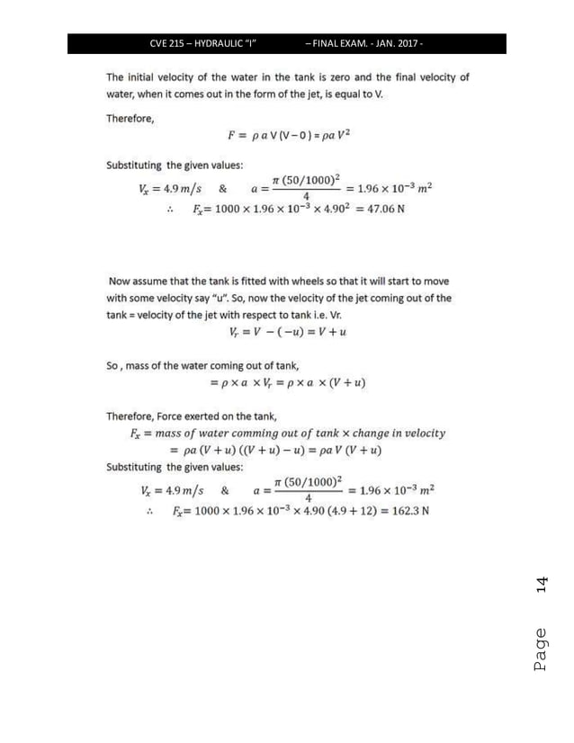 Problem solving in fluid mechanics | DOCX