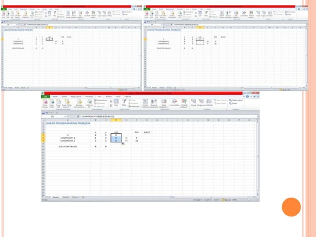 Solution of a simplex problem using excel | PPTX