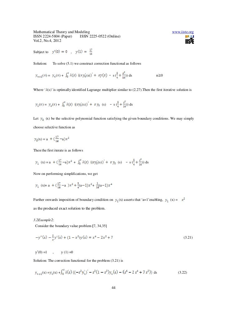 Solution Of A Subclass Of Lane Emden Differential Equation By Variati…