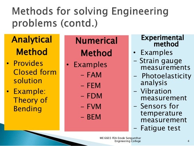 Solution of engineering problems