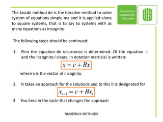 Solution of equations for methods iterativos | PPT