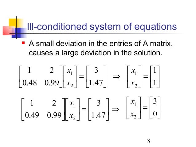 Solution of linear system of equations