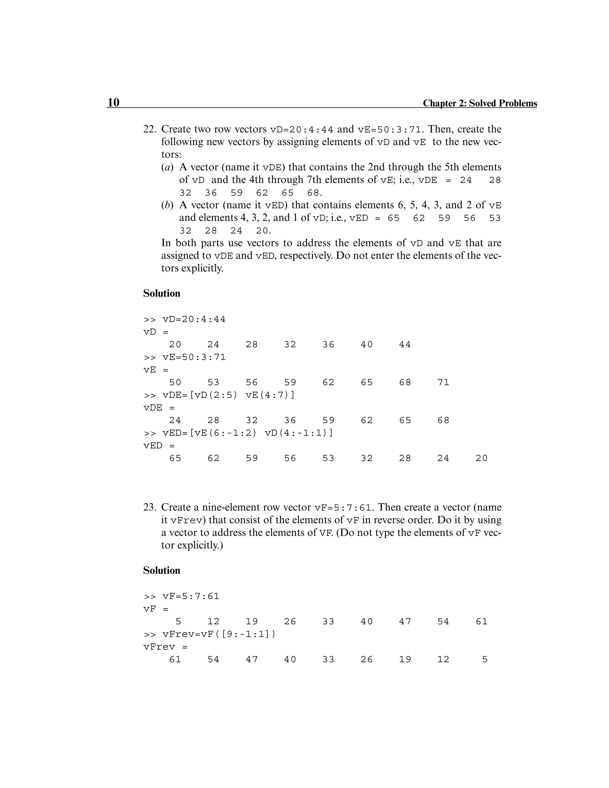 Solution of matlab chapter 2 | PDF