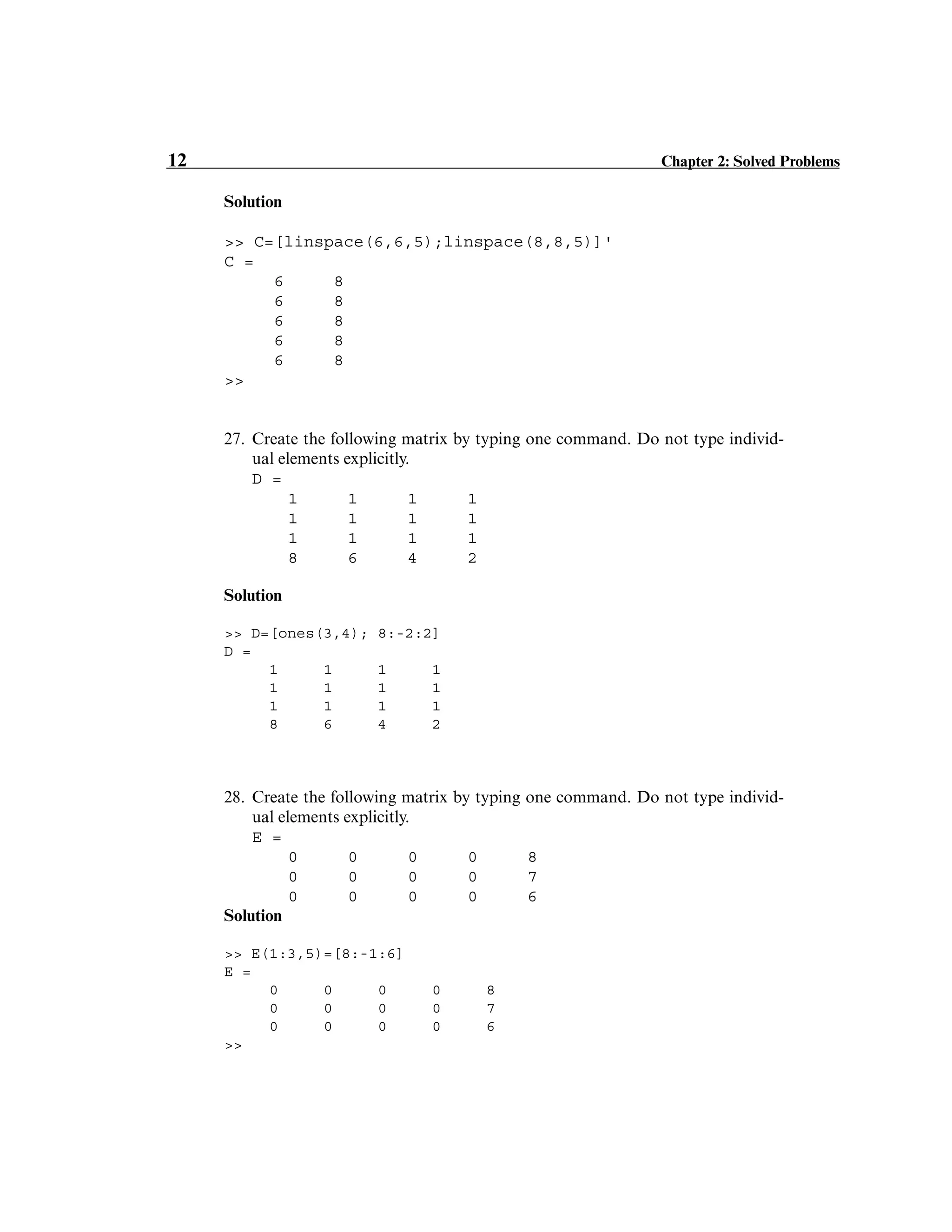 Solution of matlab chapter 2 | PDF