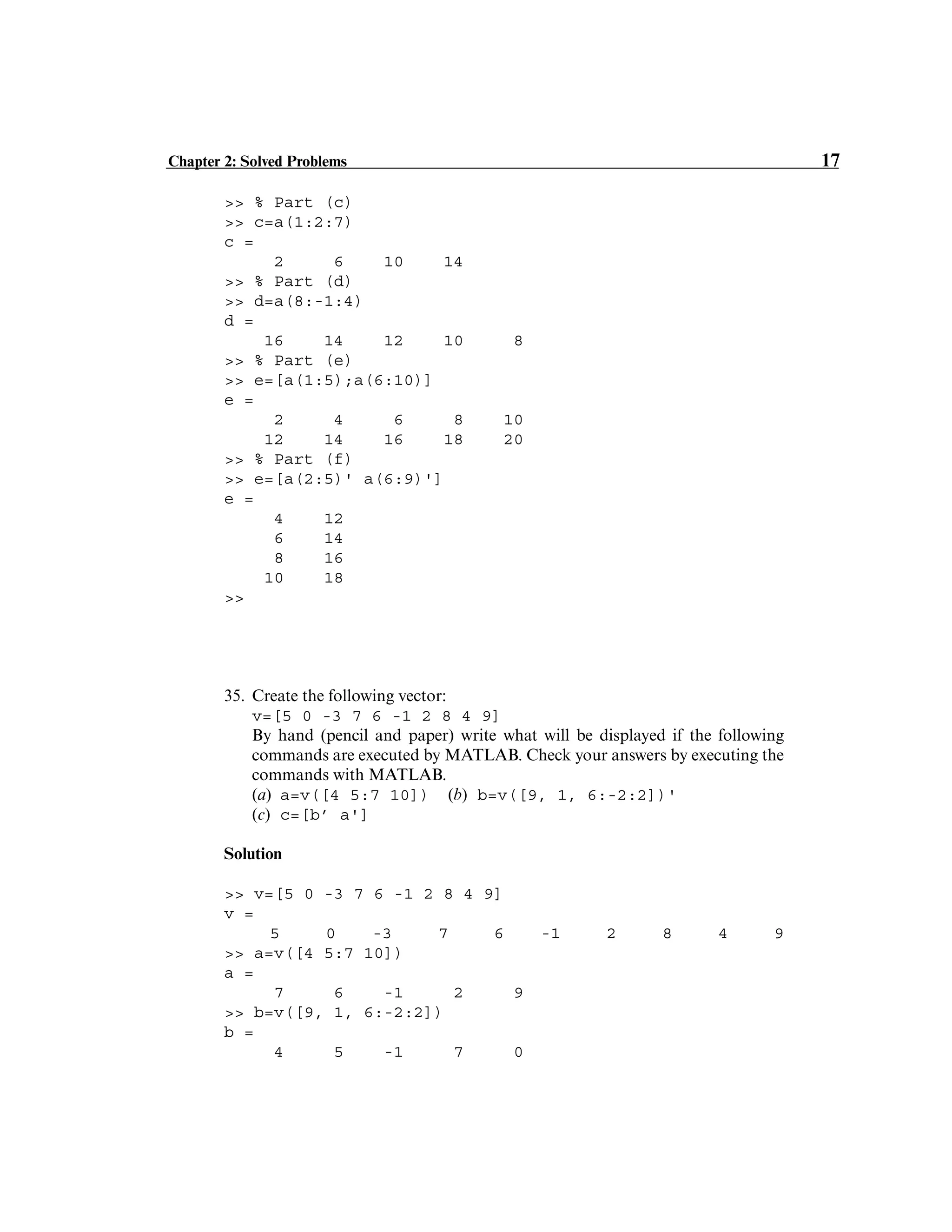 Solution of matlab chapter 2 | PDF