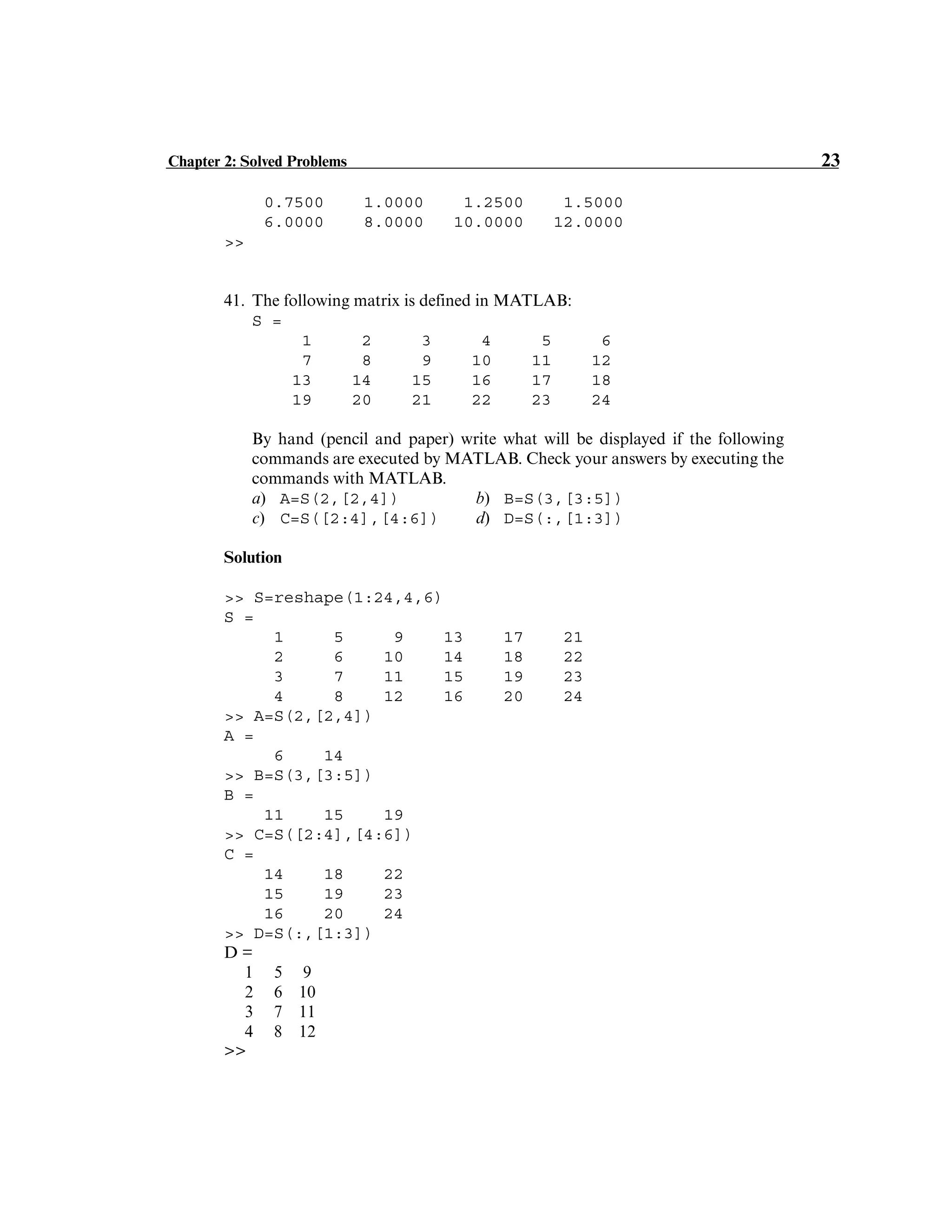 Solution of matlab chapter 2 | PDF