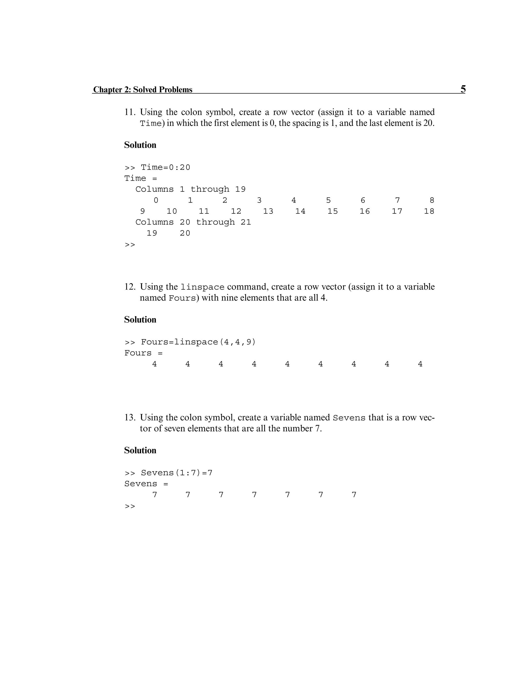 Solution of matlab chapter 2 | PDF