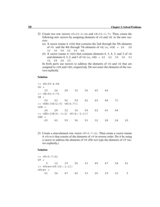 Solution of matlab chapter 2 | PDF