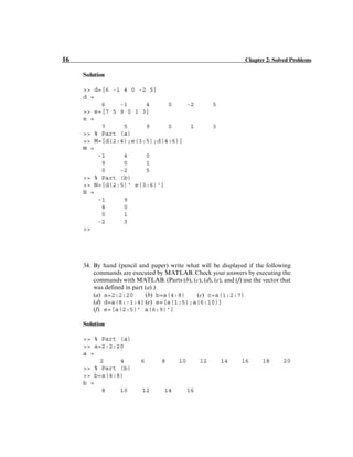 Solution of matlab chapter 2 | PDF