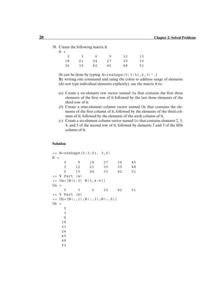 Solution of matlab chapter 2 | PDF