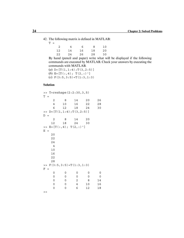 Solution Of Matlab Chapter 2