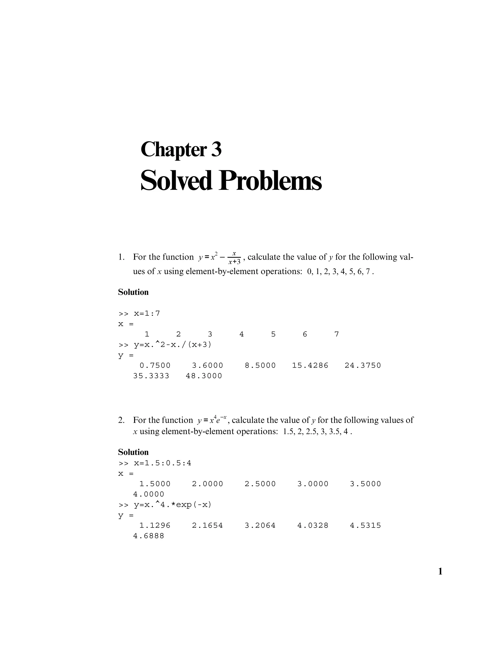 Solution of matlab chapter 3 | PDF
