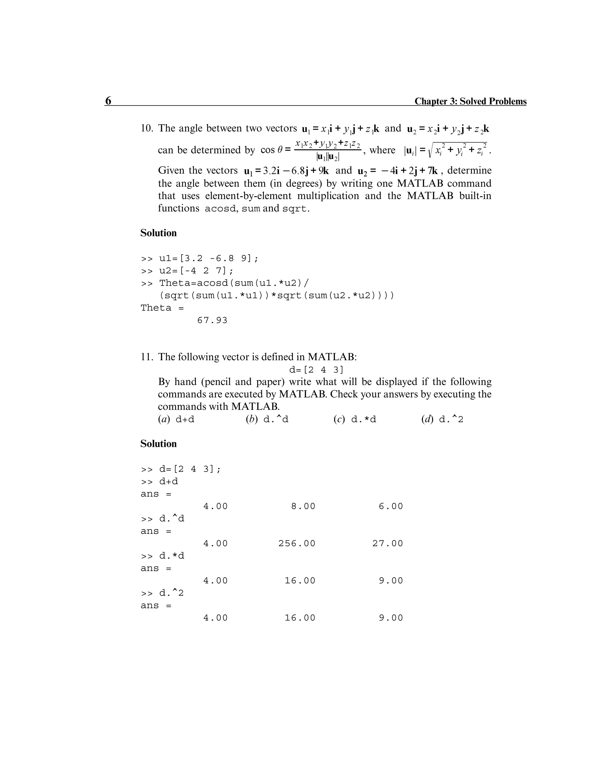Solution of matlab chapter 3 | PDF | Programming Languages | Computing