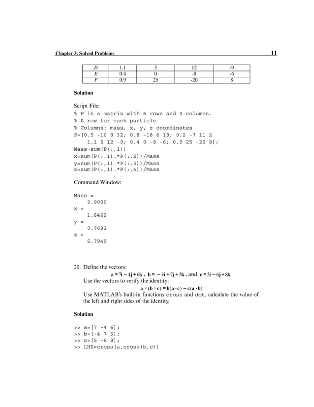 Solution of matlab chapter 3 | PDF | Programming Languages | Computing