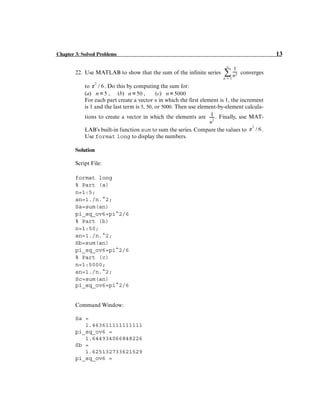 Solution of matlab chapter 3 | PDF