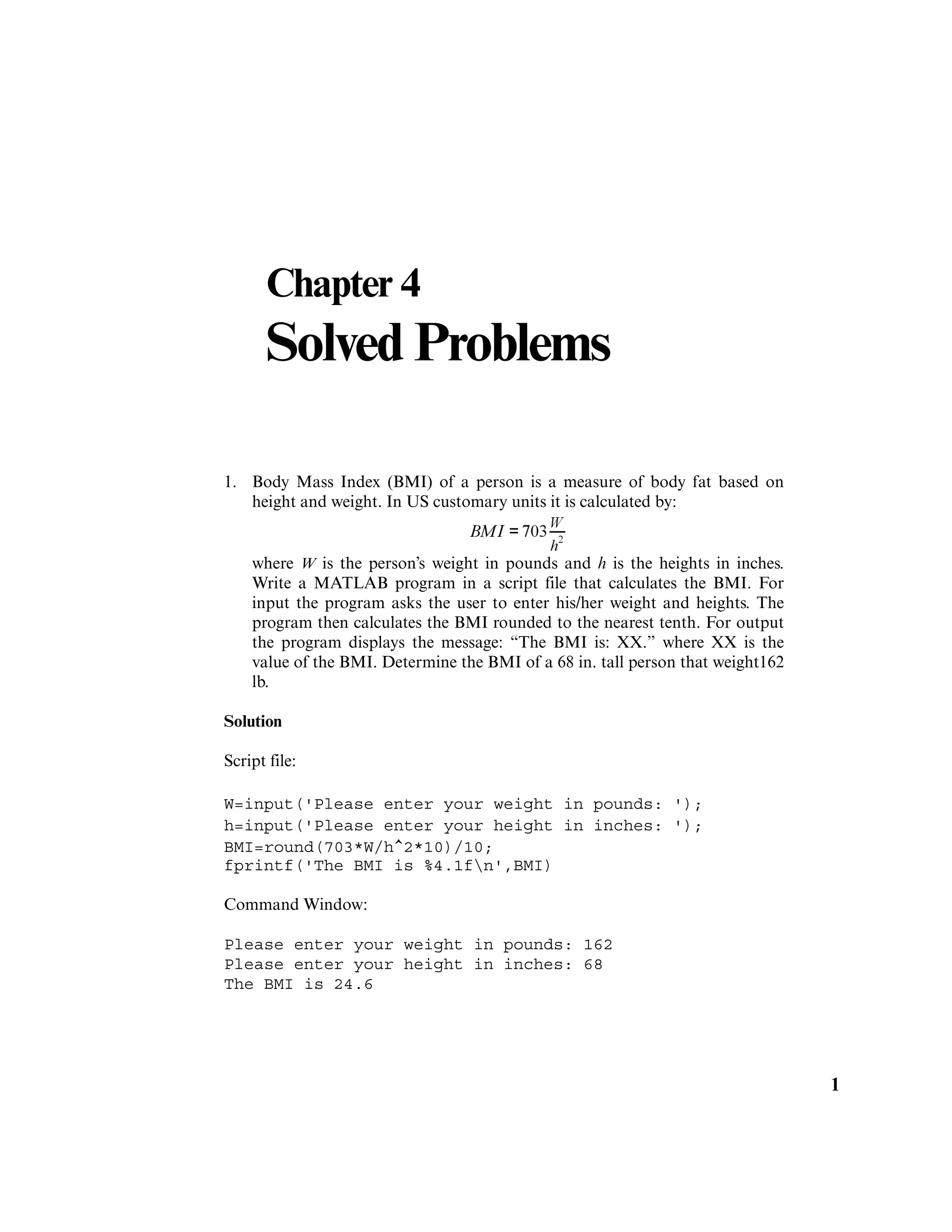 Solution of matlab chapter 4 | PDF | Chemistry | Science