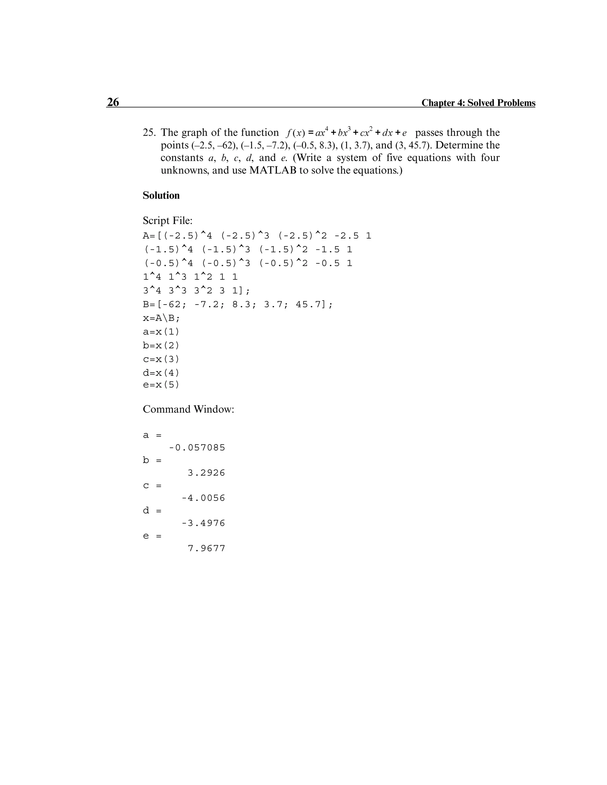 Solution of matlab chapter 4 | PDF | Chemistry | Science