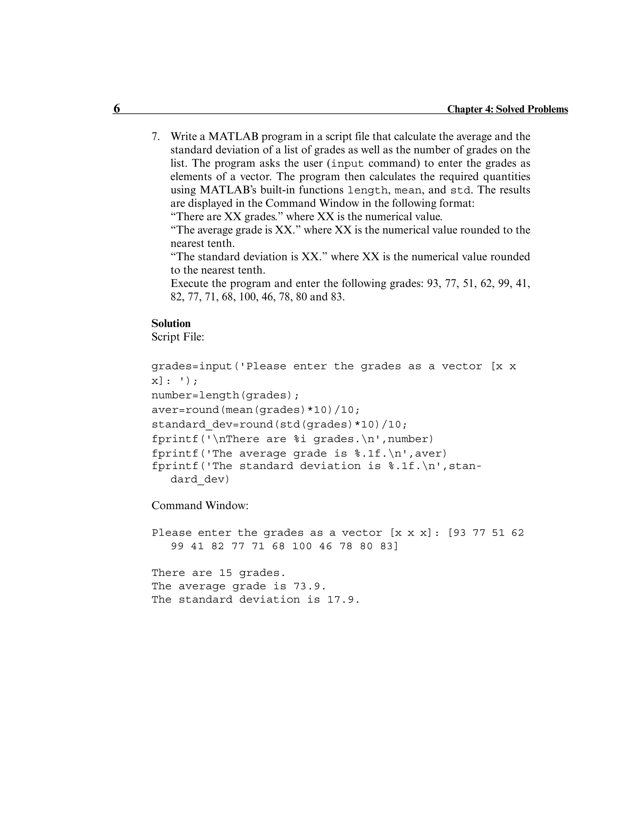 Solution of matlab chapter 4 | PDF