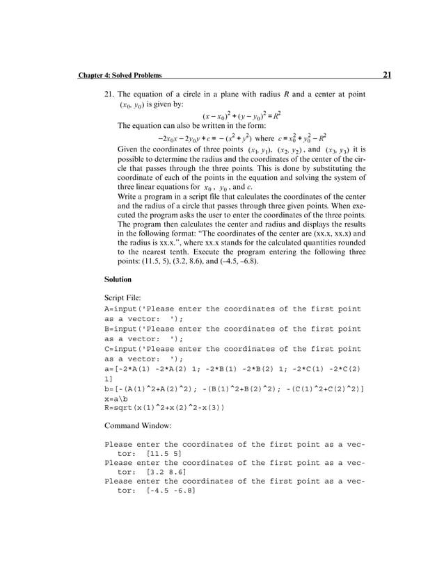 Solution of matlab chapter 4 | PDF | Chemistry | Science