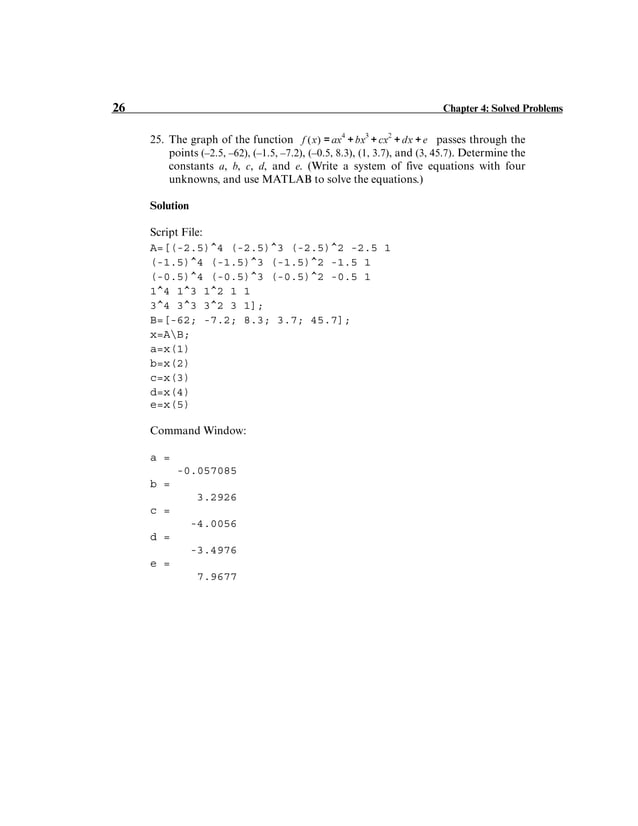 Solution of matlab chapter 4 | PDF | Chemistry | Science