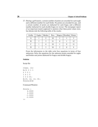 Solution of matlab chapter 4 | PDF