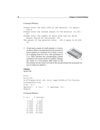 Solution of matlab chapter 4 | PDF